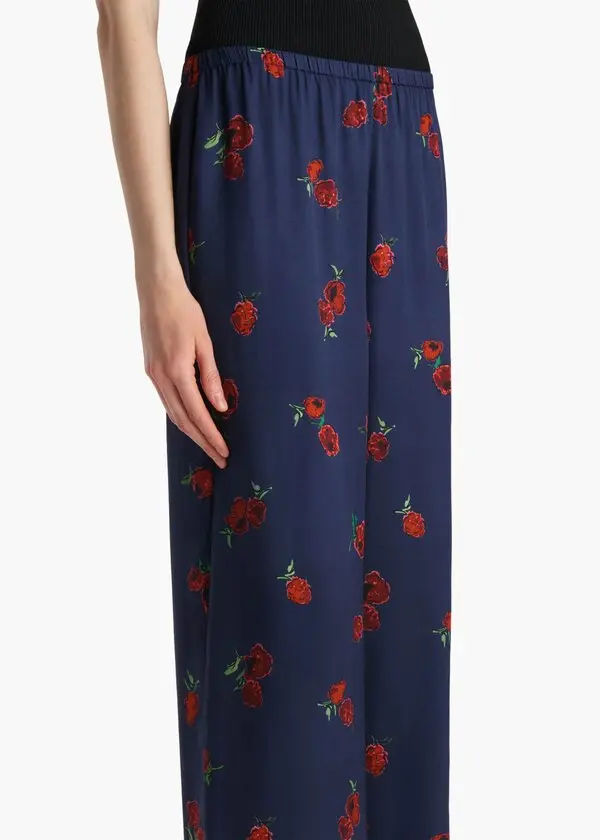 Khaite Mindy Floral Printed Pants - Black