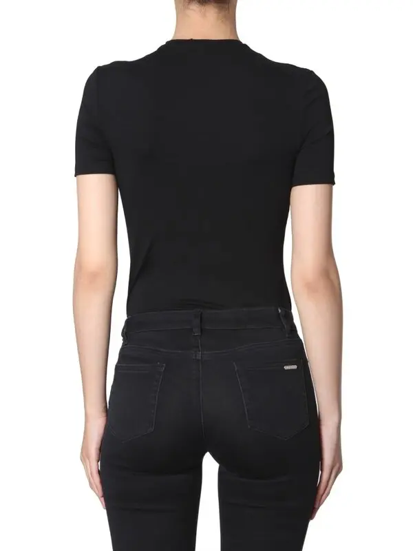 Versace Logo Embellished Round Neck T-shirt
