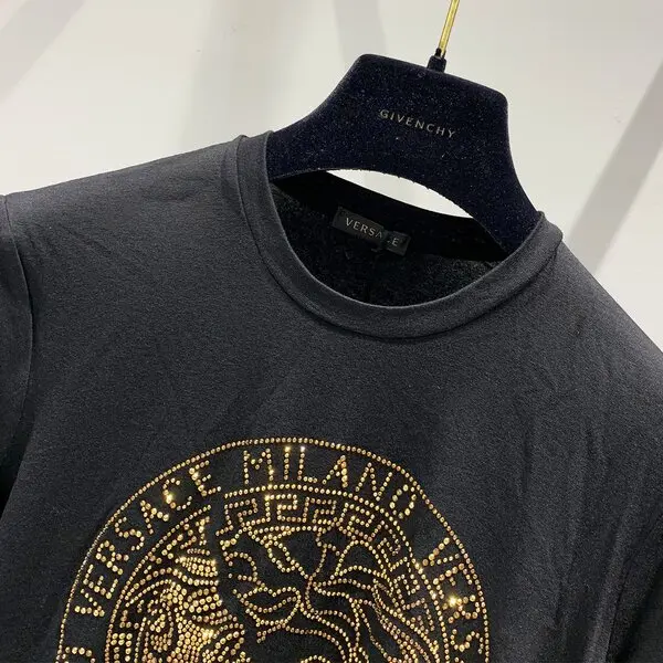 Versace Logo Embellished Round Neck T-shirt