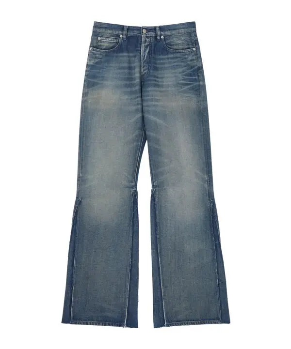 MAISON MARGIELA Flared Jeans With Raw Edge Hem - Blue