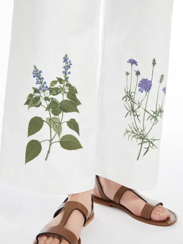 Max Mara Cropped Trousers With Floral Embroidery