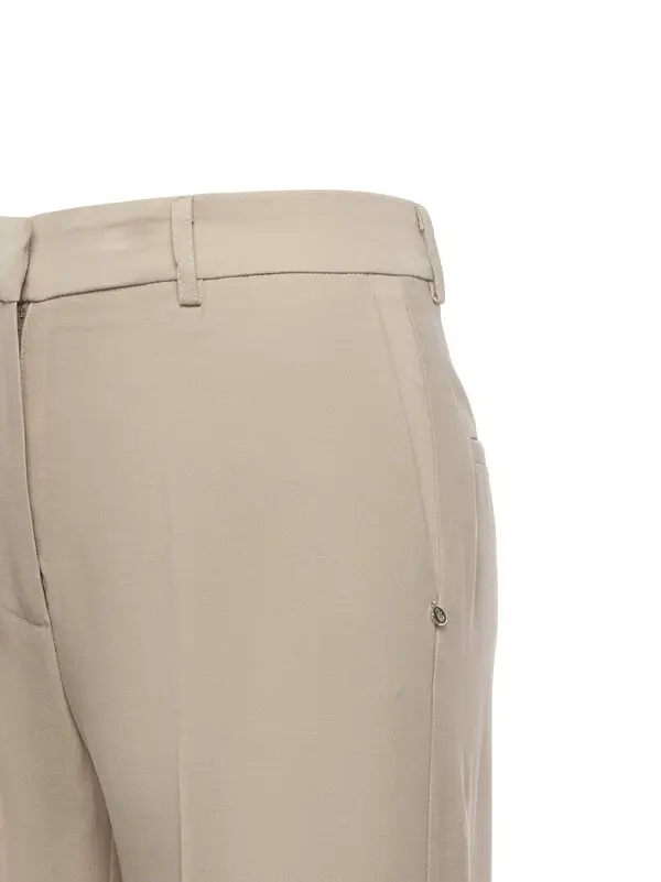 OTTOD'AME High-waist Straight-leg Trousers - Nude