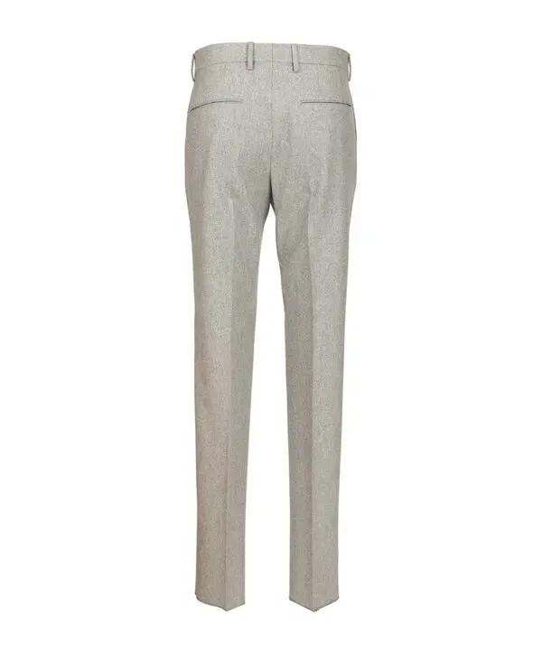 Tagliatore Pleated Flannel Trousers - Gray