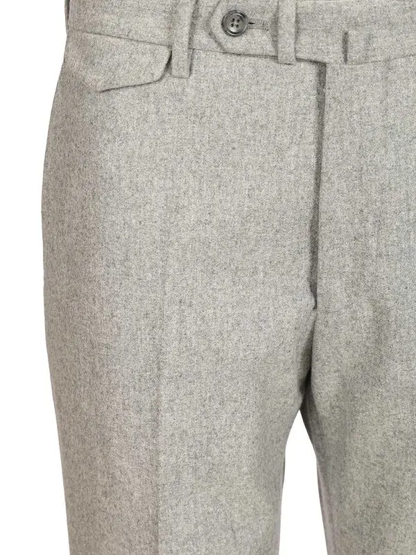 Tagliatore Pleated Flannel Trousers - Gray