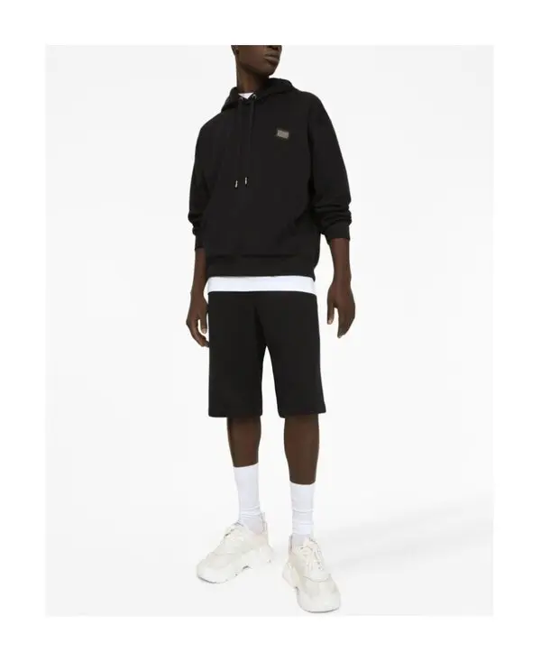 Dolce & Gabbana Thigh-length Drawstring Track Shorts - Black