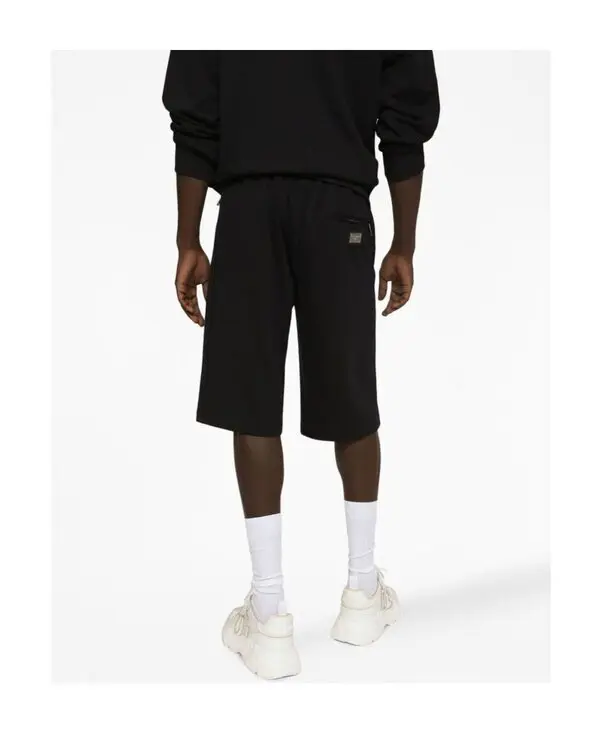 Dolce & Gabbana Thigh-length Drawstring Track Shorts - Black