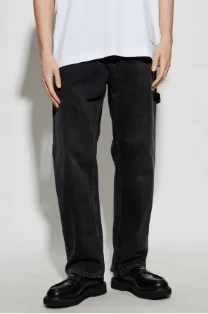 Dolce & Gabbana Logo Plaque Straight Leg Jeans - Black