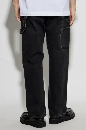 Dolce & Gabbana Logo Plaque Straight Leg Jeans - Black
