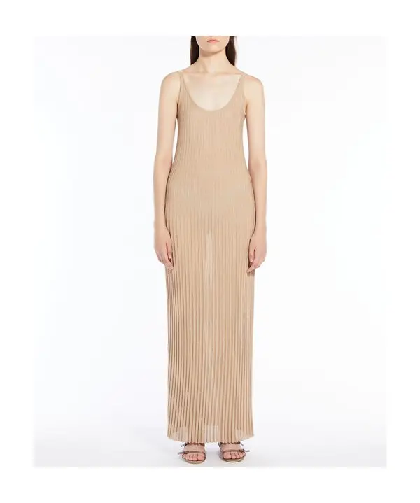 Max Mara Ritmo Sleeveless Ribbed Maxi Dress - Brown