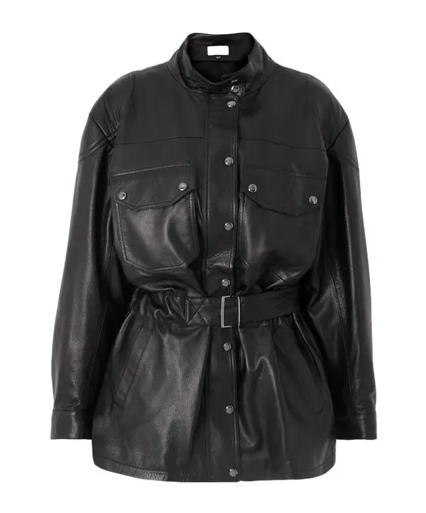 Magda Butrym Lace-up Leather Jacket - Black