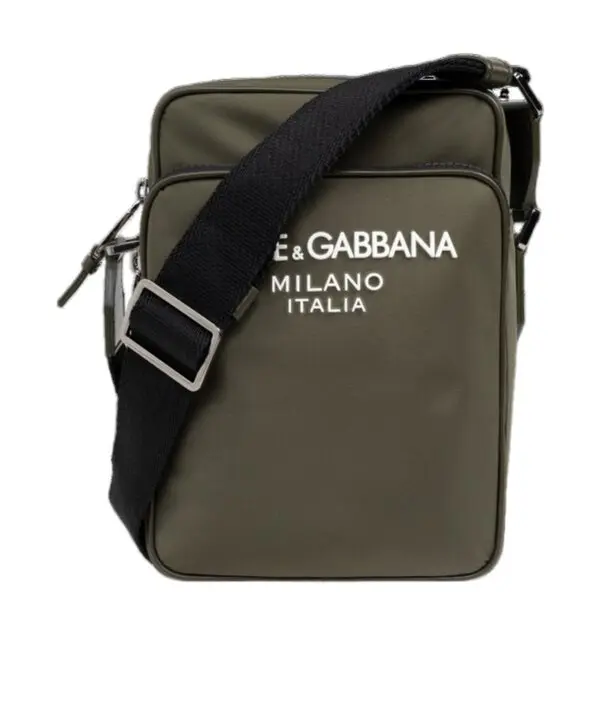 Dolce & Gabbana Logo Printed Shoulder Bag - Black
