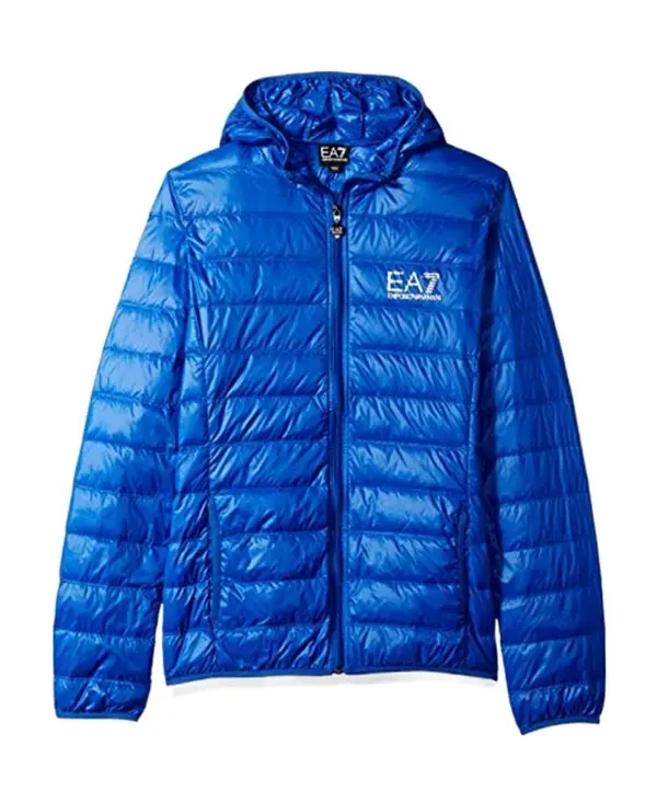 EA7 Hooded Down Jacket - Blue