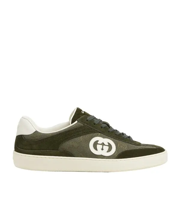 Gucci G75 Sneakers With Interlocking G Logo - Dark Green