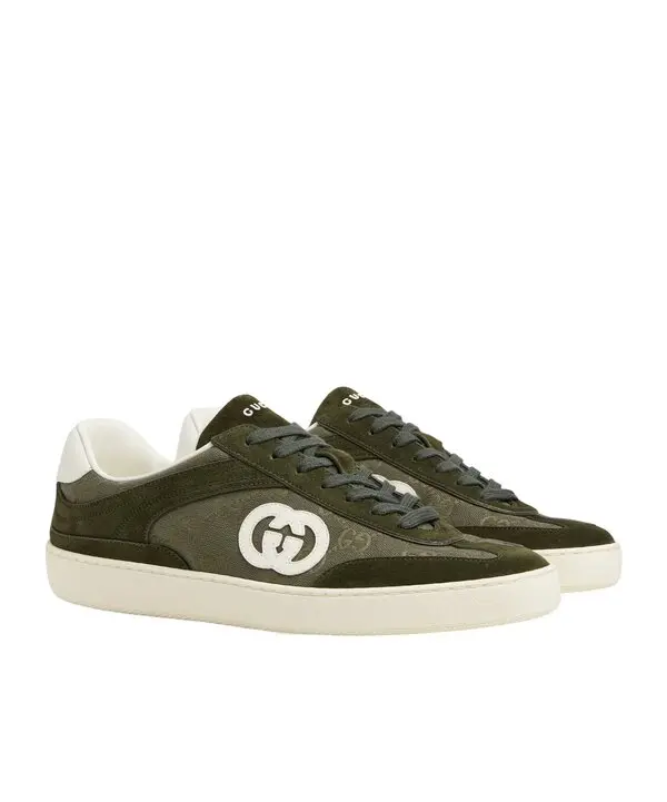 Gucci G75 Sneakers With Interlocking G Logo - Dark Green