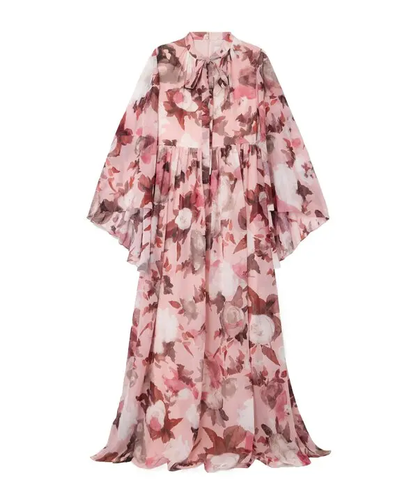 Erdem Shawl-style Floral Print Silk Tulle Dress - Multi-color