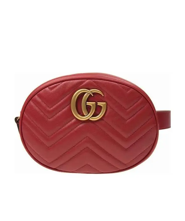 Gucci Gg Marmont Quilted Waist Bag - Red
