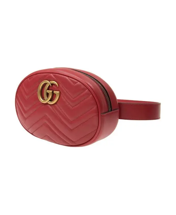 Gucci Gg Marmont Quilted Waist Bag - Red
