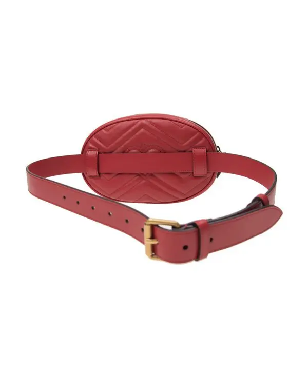 Gucci Gg Marmont Quilted Waist Bag - Red