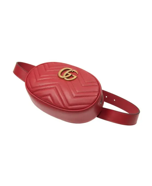 Gucci Gg Marmont Quilted Waist Bag - Red