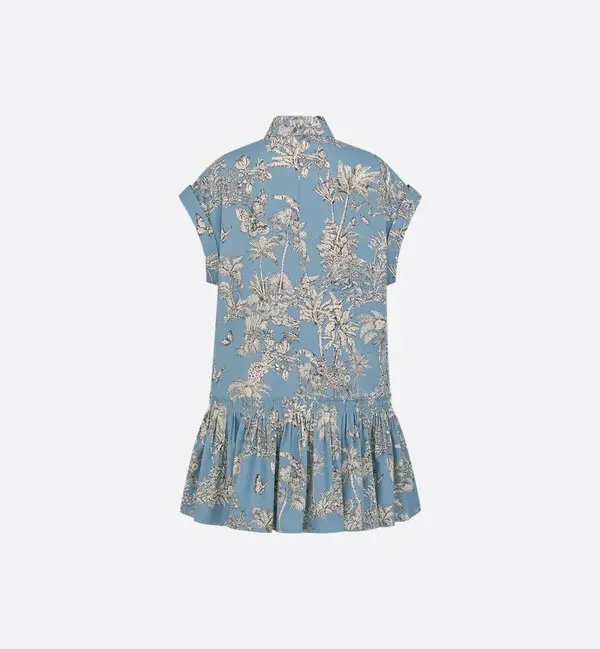Dior Dioriviera Short Shirtdress With Toile De Jouy Palms Motif