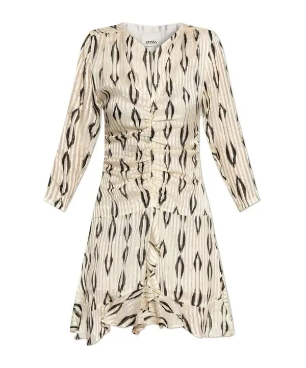 Isabel Marant Étoile Octavia Dress With Graphic Print And Ruched Detailing