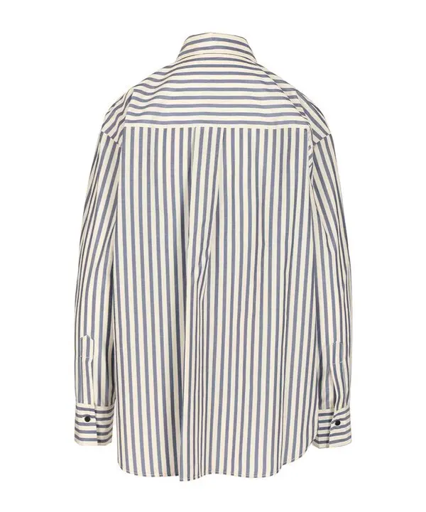 FORTE_FORTE Striped Shirt With Lapel Collar - No