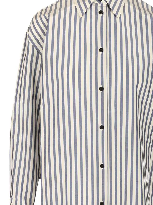 FORTE_FORTE Striped Shirt With Lapel Collar - No