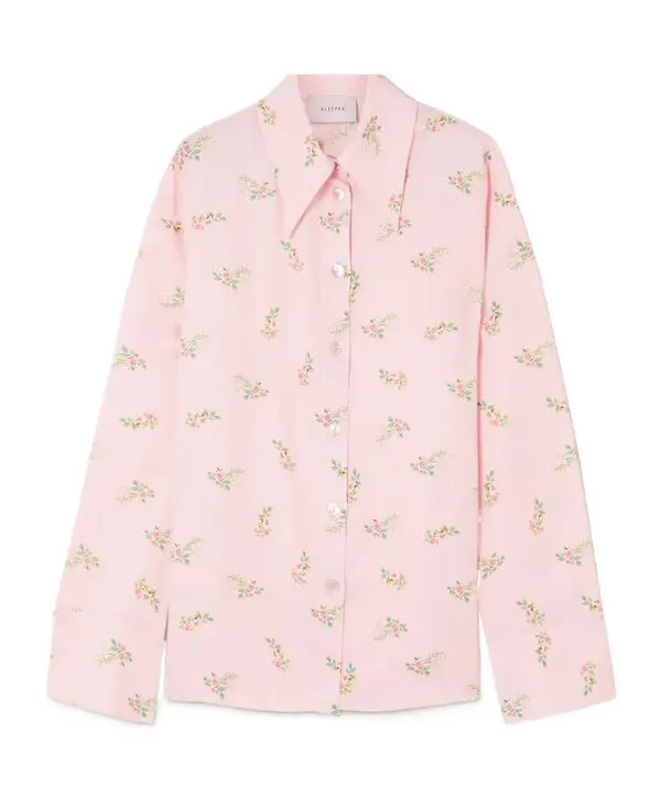 Sleeper Blossom Floral-print Satin Shirt