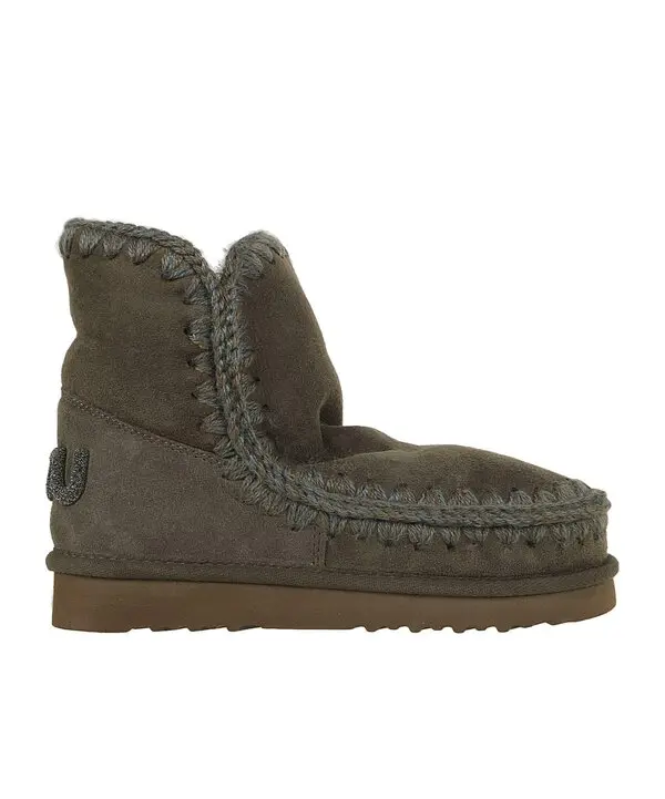 Mou Eskimo 18 Glitter Logo Slip-on Ankle Boots - Blackolive