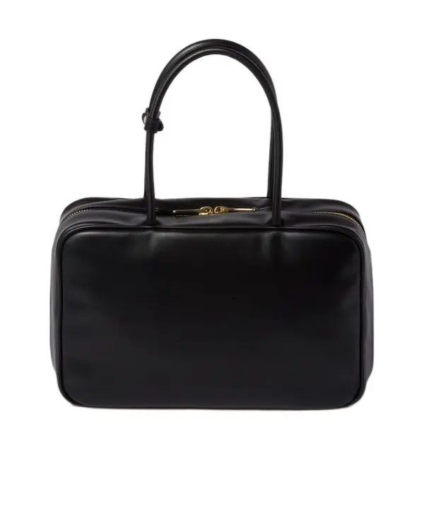 Miu Miu Logo-embossed Zipped Handbag - Black