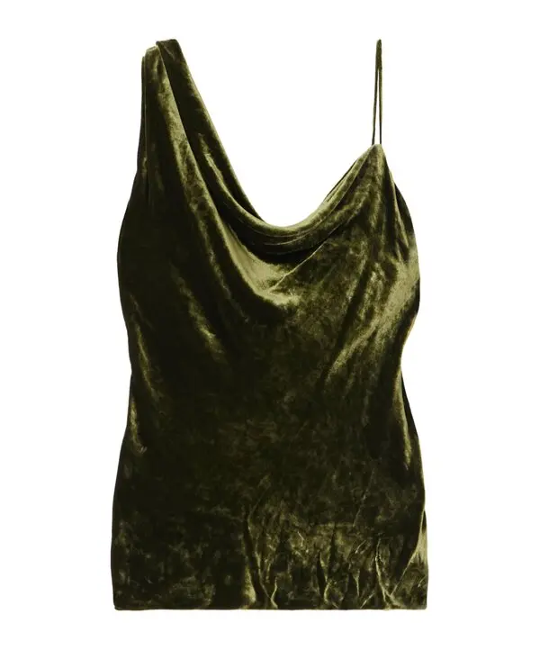 Dries Van Noten Asymmetrical Draped Top - Green