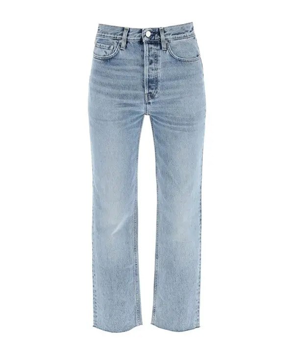 TOTEME Raw Hem High-waist Straight Jeans - Light Blue