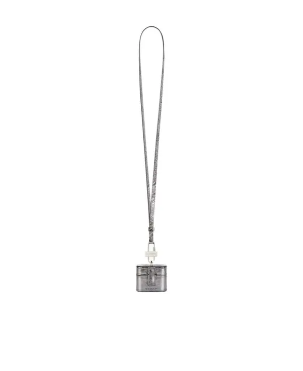 Givenchy Airpods Pro Holder In Laminated Leather - Gray