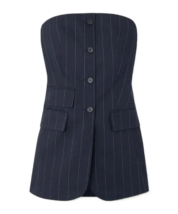 THE FRANKIE SHOP Sunny Strapless Striped Twill Vest