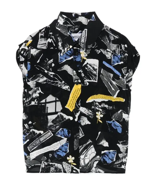 Moschino Sleeveless Graphic Detail Top - Black