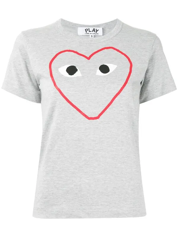 Play Comme Des Garcon Logo-print Crewneck T-shirt - White