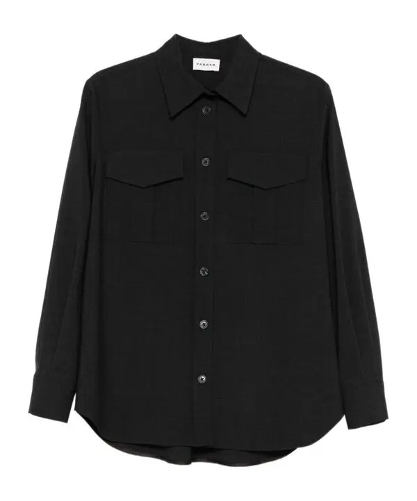 P.a.r.o.s.h Double Pocket Long-sleeve Shirt - Black