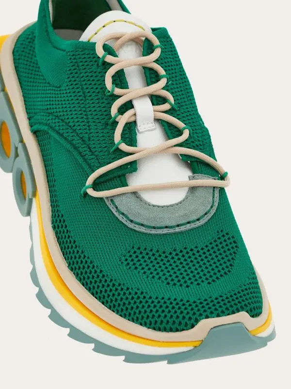 FERRAGAMO Mesh Running Sneakers - Green