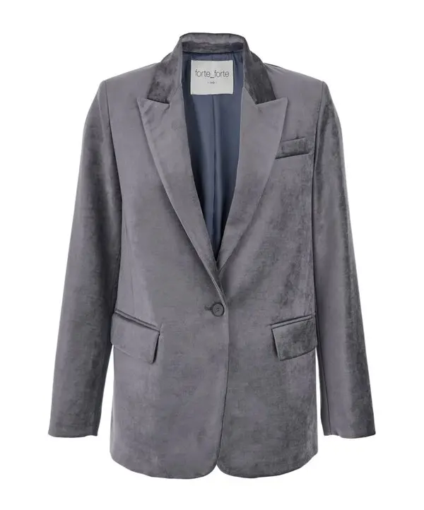 FORTE_FORTE Single-breasted Velvet Blazer