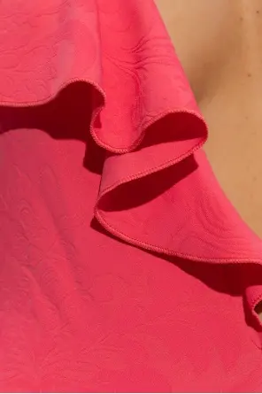 Balmain Ruffled Halterneck One-piece Swimsuit