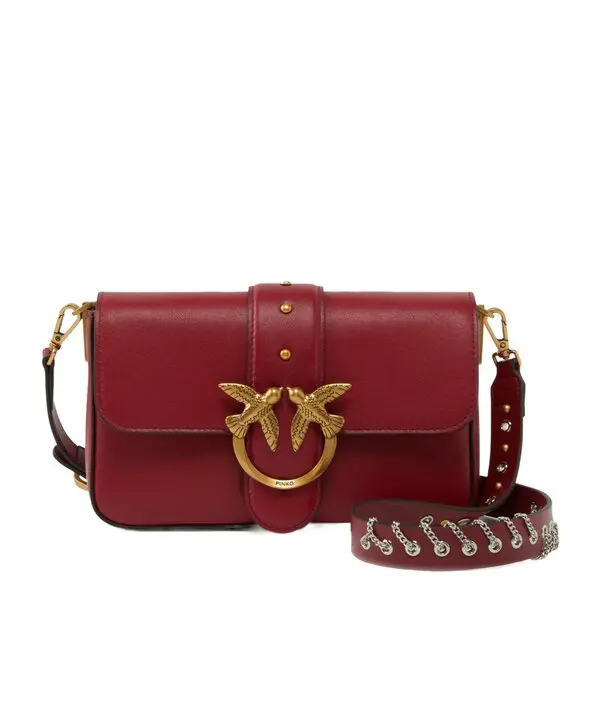 Pinko Mini Love Slouchy Shoulder Bag - Red
