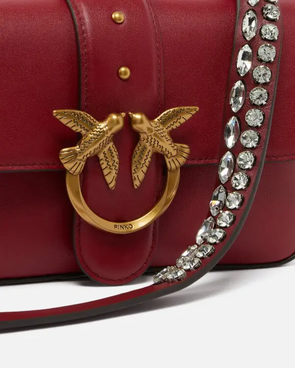 Pinko Mini Love Slouchy Shoulder Bag - Red