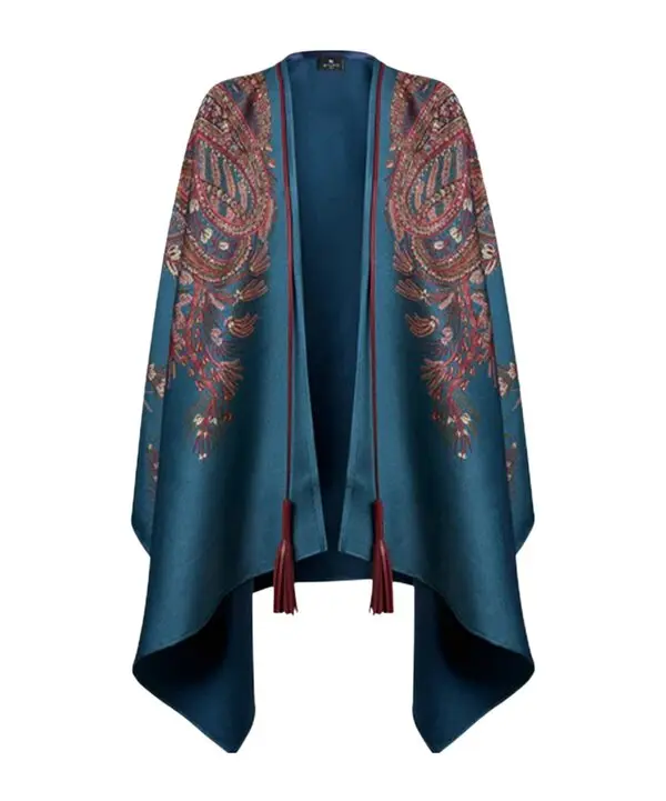 Etro Paisley Jacquard Poncho