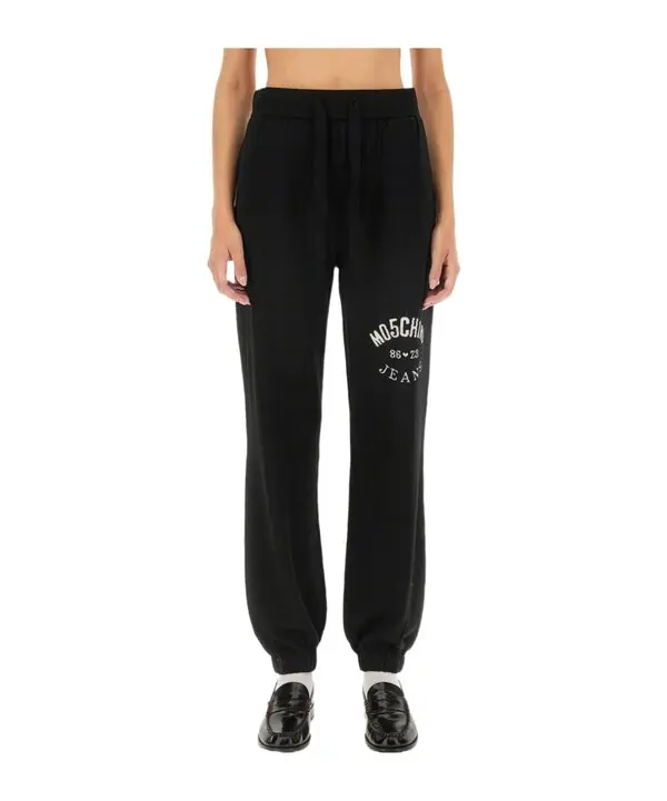 Moschino Logo Print Elastic Waist Sweatpants