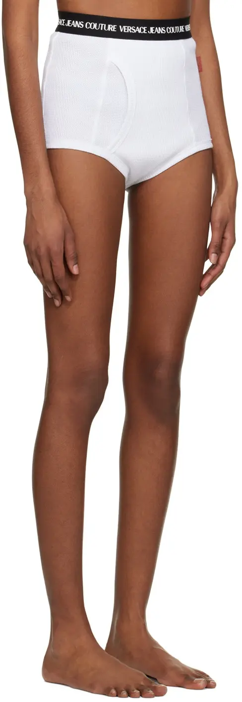 Versace Logo Band Mini Shorts - White