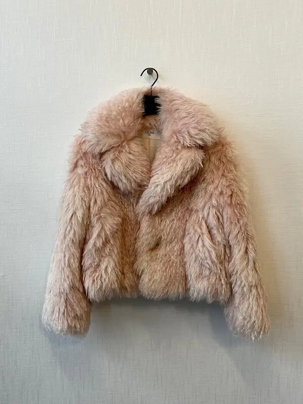 Celine Egg-shaped Peacoat In Mohair