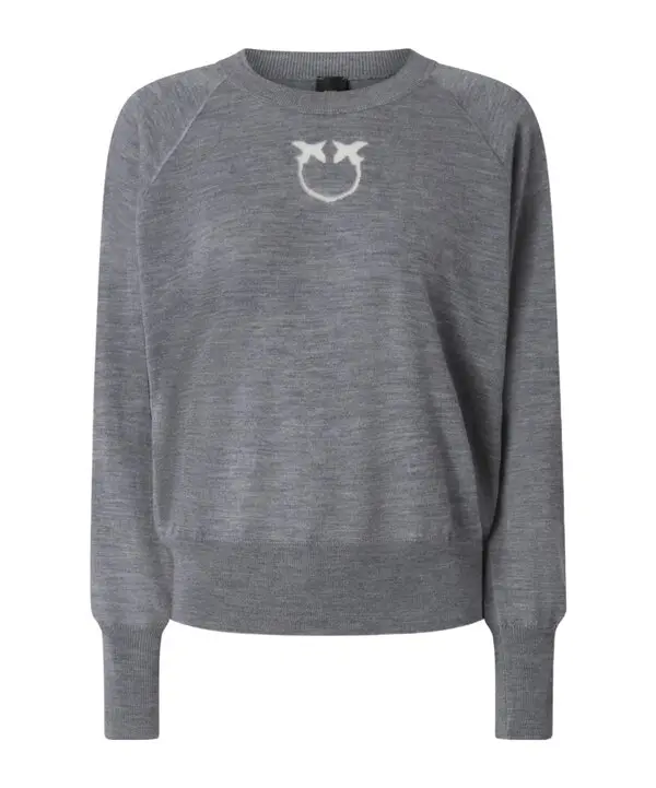 Pinko Love Birds Logo Sweater - Gray