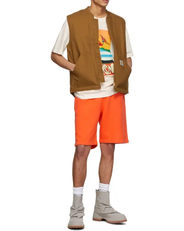 Heron Preston Logo Patch Bermuda Shorts - Orange