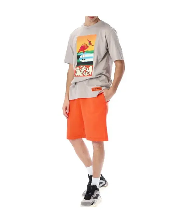 Heron Preston Logo Patch Bermuda Shorts - Orange