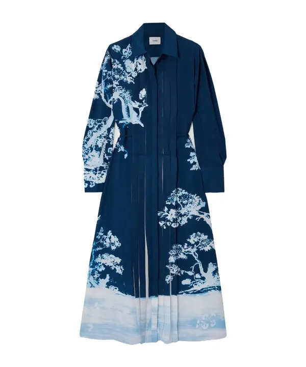 Erdem Printed Crepe Shirt Dress